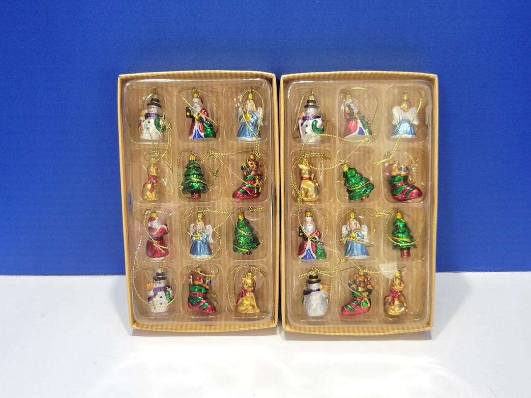 Vintage Miniature Handblown Glass Christmas Ornaments Two Boxes - Etsy