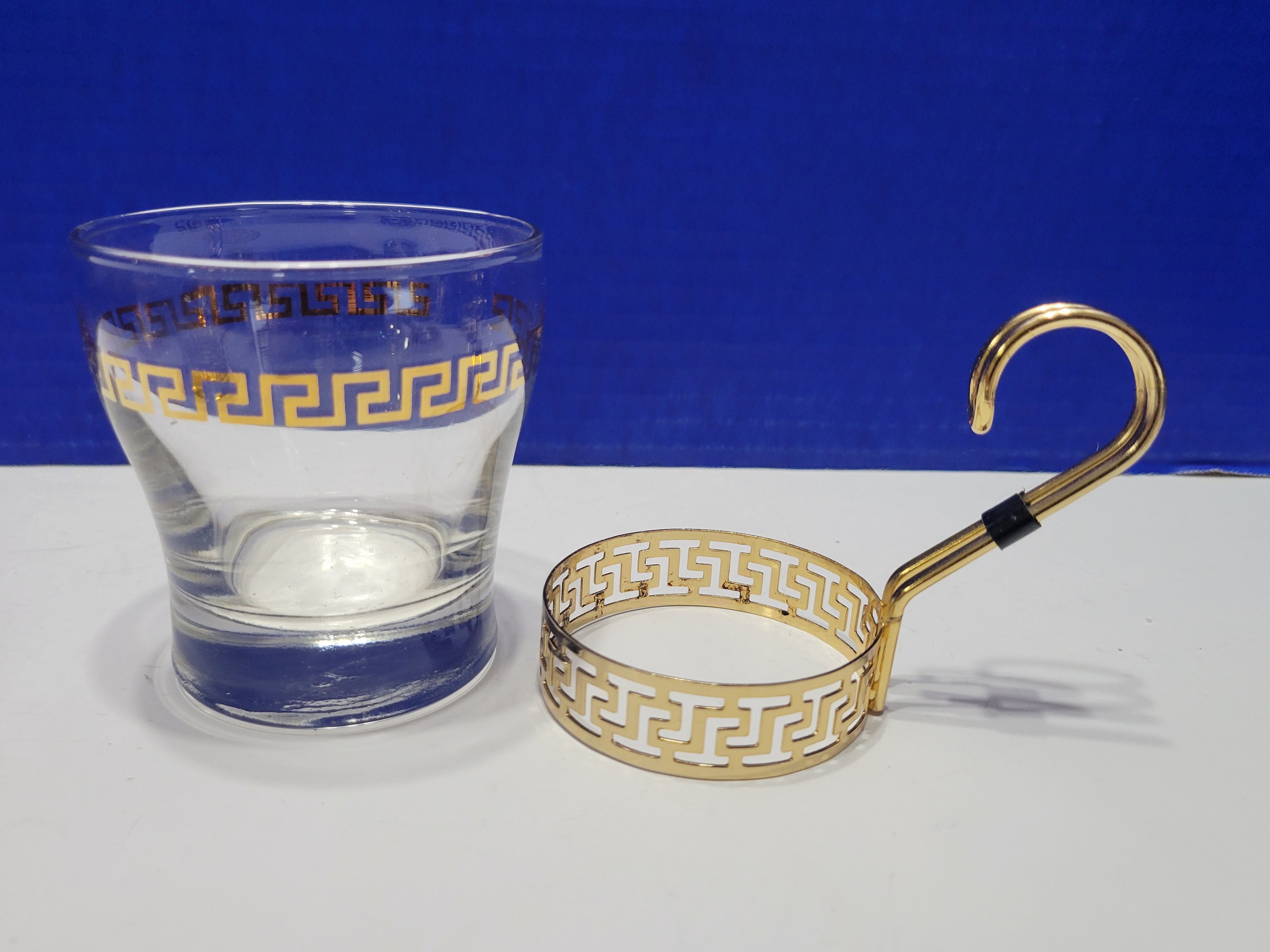 Vintage Libbey Gold Greek Key Glasses Set of 6