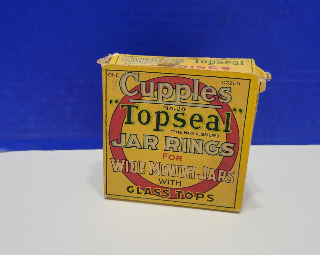 Vintage Cupples Topseal Rubber Jar Rings in Box With 8 Rings for ...