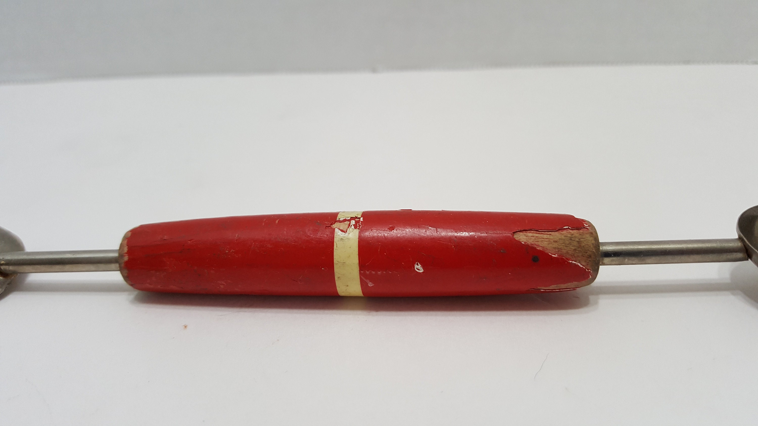 Vintage Melon Baller Red Wood Handle