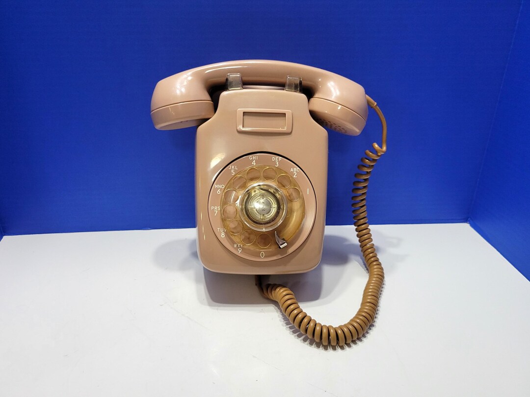Vintage Nude Peach Rotary Wall Telephone With Top Mounted Receiver - Etsy