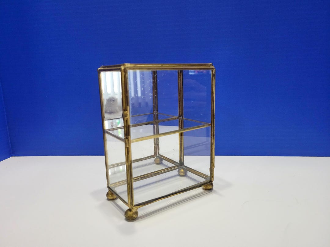 Vintage Rectangular Glass Display Case Box With Brass - Etsy UK