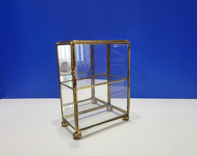 Vintage Rectangular Glass Display Case Box With Brass - Etsy