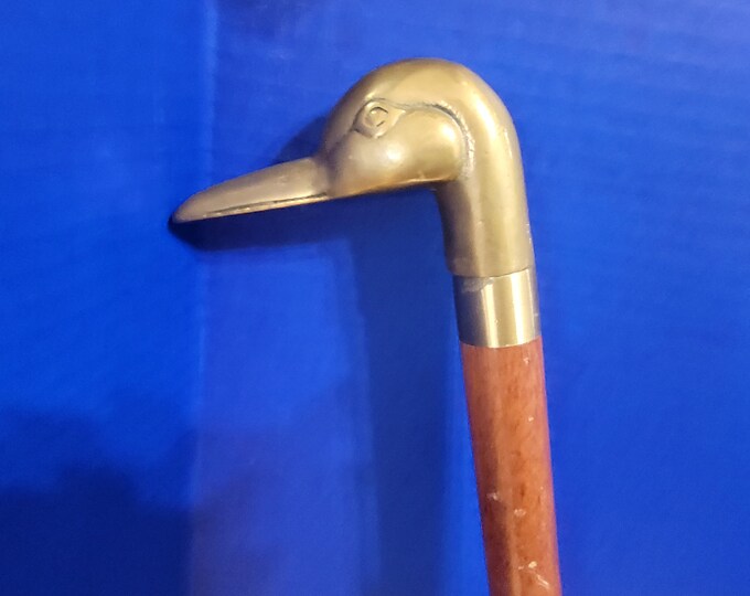 Vintage Brass Mallard Duck Cane Wood Walking Stick - Etsy