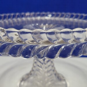 Vintage EAPG Clear Glass Cake Stand Plume Pattern - Etsy