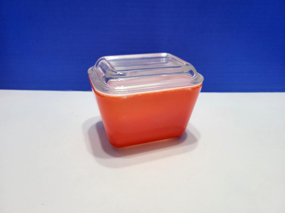 Vintage Pyrex Light Red Small Square Refrigerator Dish With Lid - Etsy