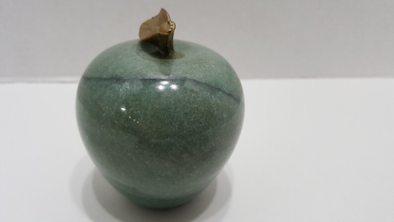 Vintage Turquoise Alabaster Stone Apple Paperweight | Etsy