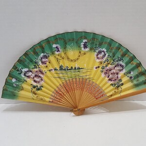 Vintage Folding Paper Fan Ombre With Purple Flowers - Etsy