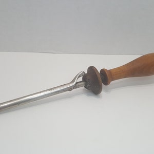 Antique Victorian Hair Curling Iron Rod With Wood Handle - Etsy