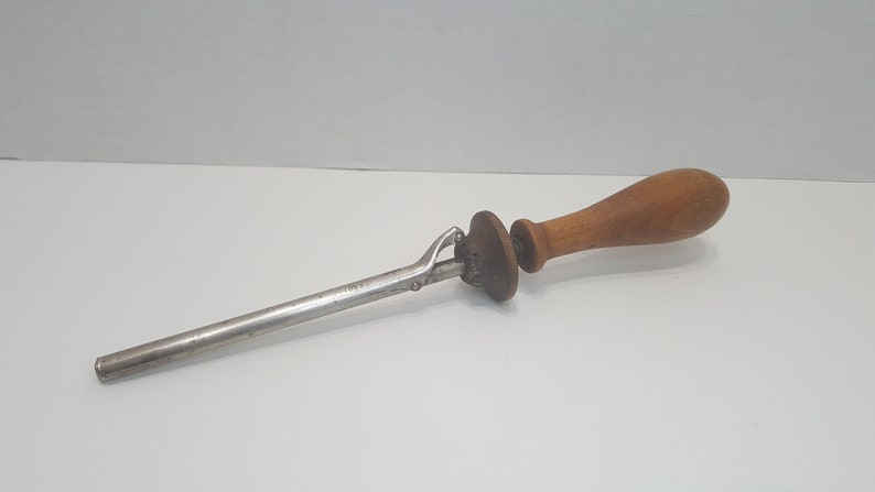 Antique Victorian Hair Curling Iron Rod With Wood Handle - Etsy
