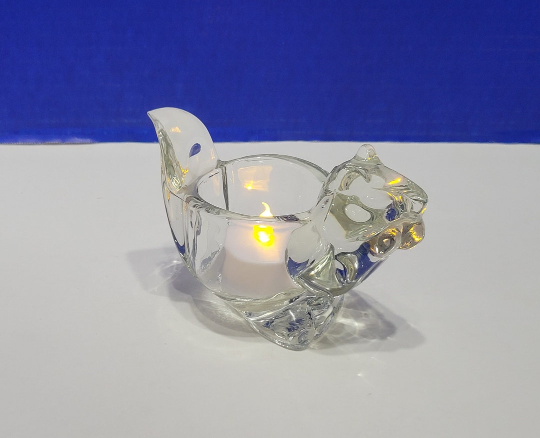 Vintage Avon Glass Squirrel Tea Light Candle Holder - Etsy