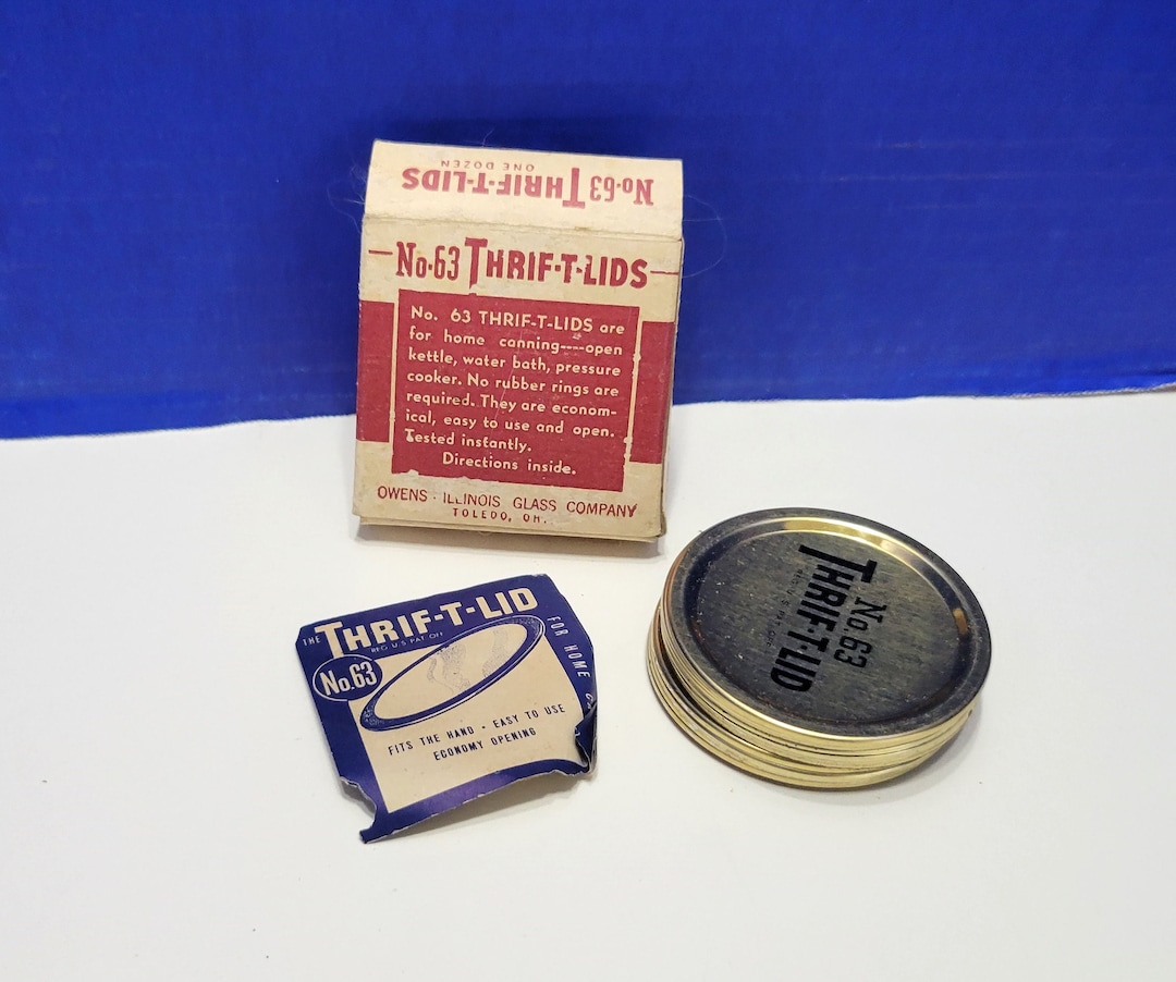 Vintage Thrift-t-lids Metal Jar Lids in Box With 12 Lids - Etsy