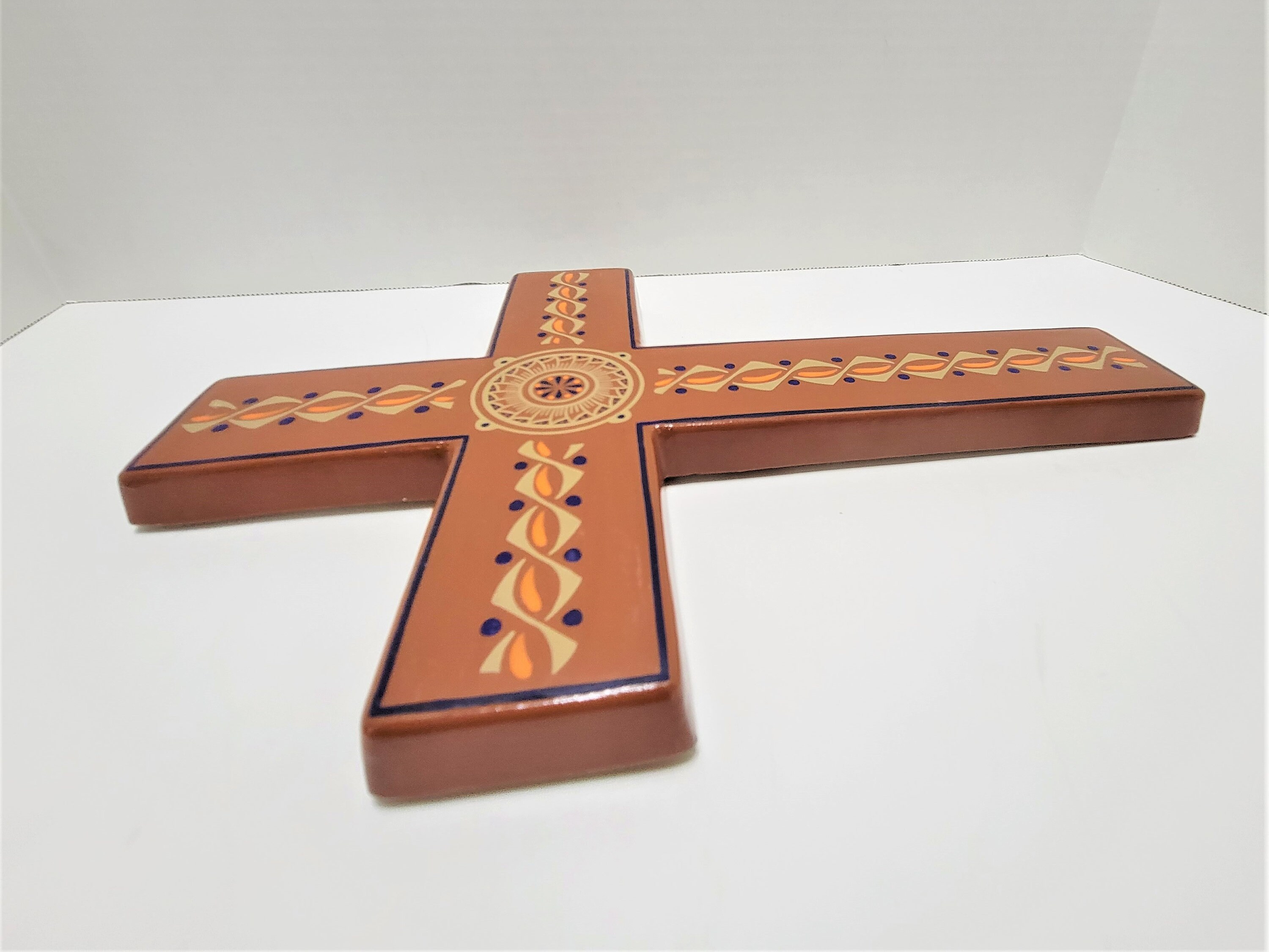 Vintage Mexican Tonala Pottery Cross Folk Art Signed Fernando Jimon ...