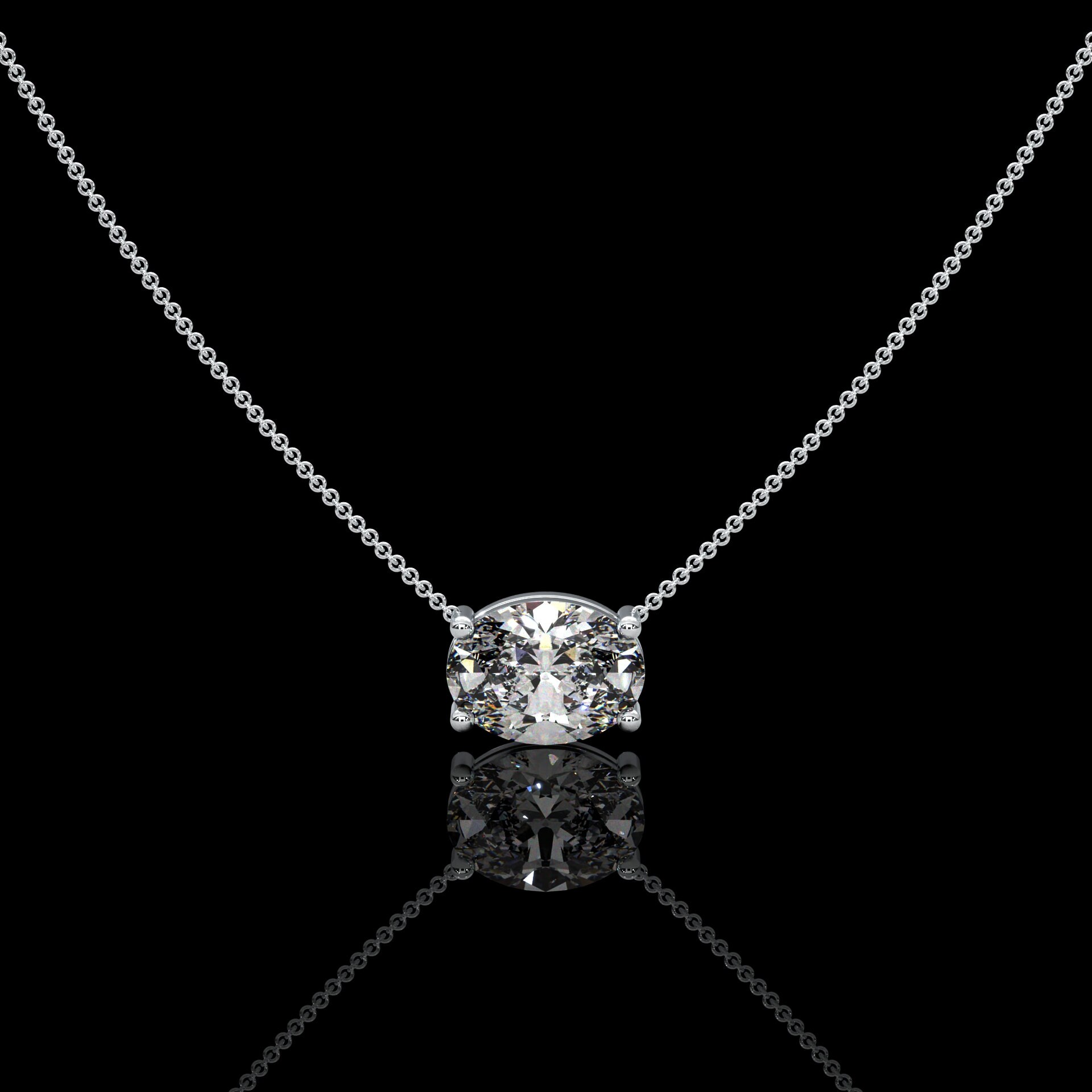 1-5 Carat E Color VS1 Clarity Oval Sideways IGI Certified 4 Prong ...