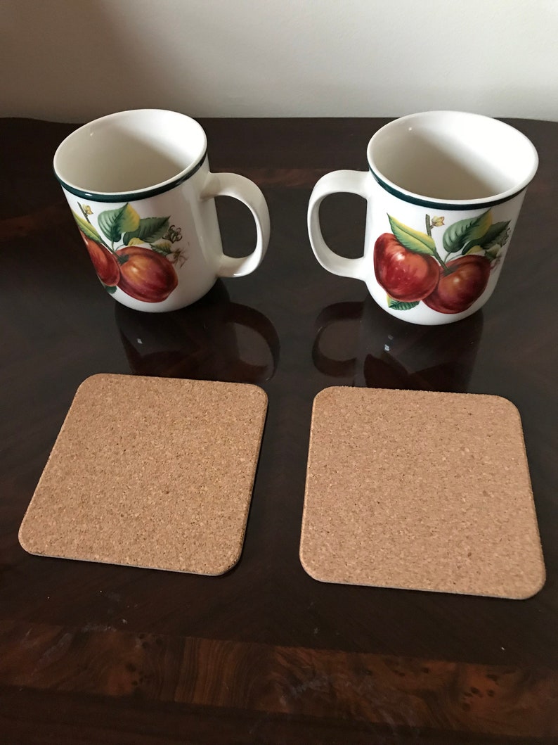 Set of Two (2) Ceramic Coffee/tea/mugs With Apple Red Apples Decor* and ...