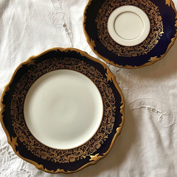Blue and Gold China - Etsy