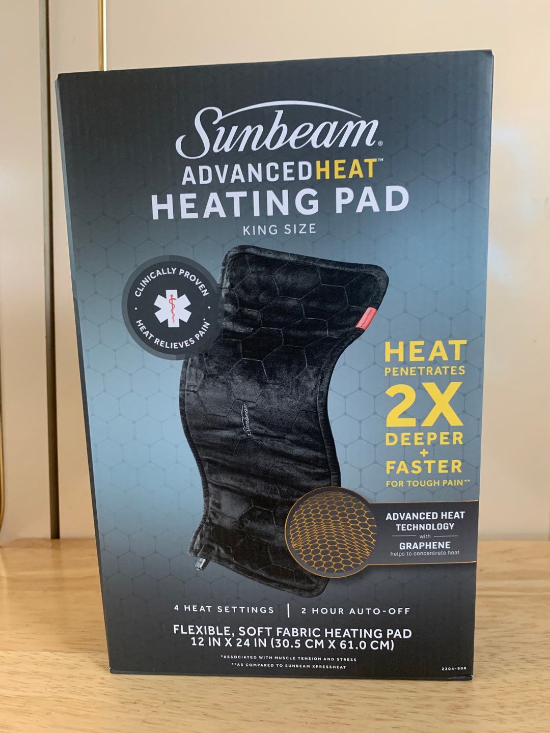 SUNBEAM Advanced Heat* Heating Pad* King Size* 12" X 24".has Four (4 ...