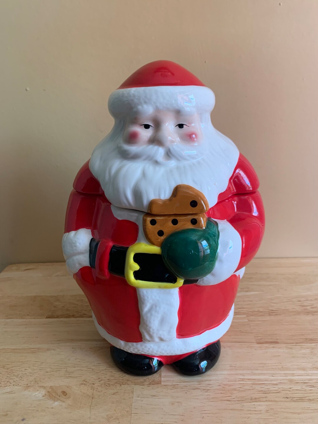 Ceramic SANTA CLAUSE STATUE Cookie Jar With Lid* 10"tall X 7"w - Etsy