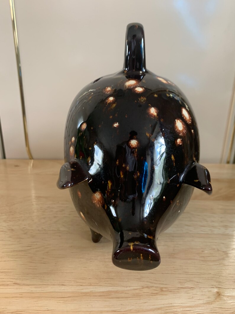 Ceramic Black Pig Shaped Coin Bank*piggy Bank* With Star Glow Lights ...