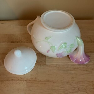 Vintage Teleflora Ceramic*pink Morning Glory Lily Shaped Spouted Tea ...