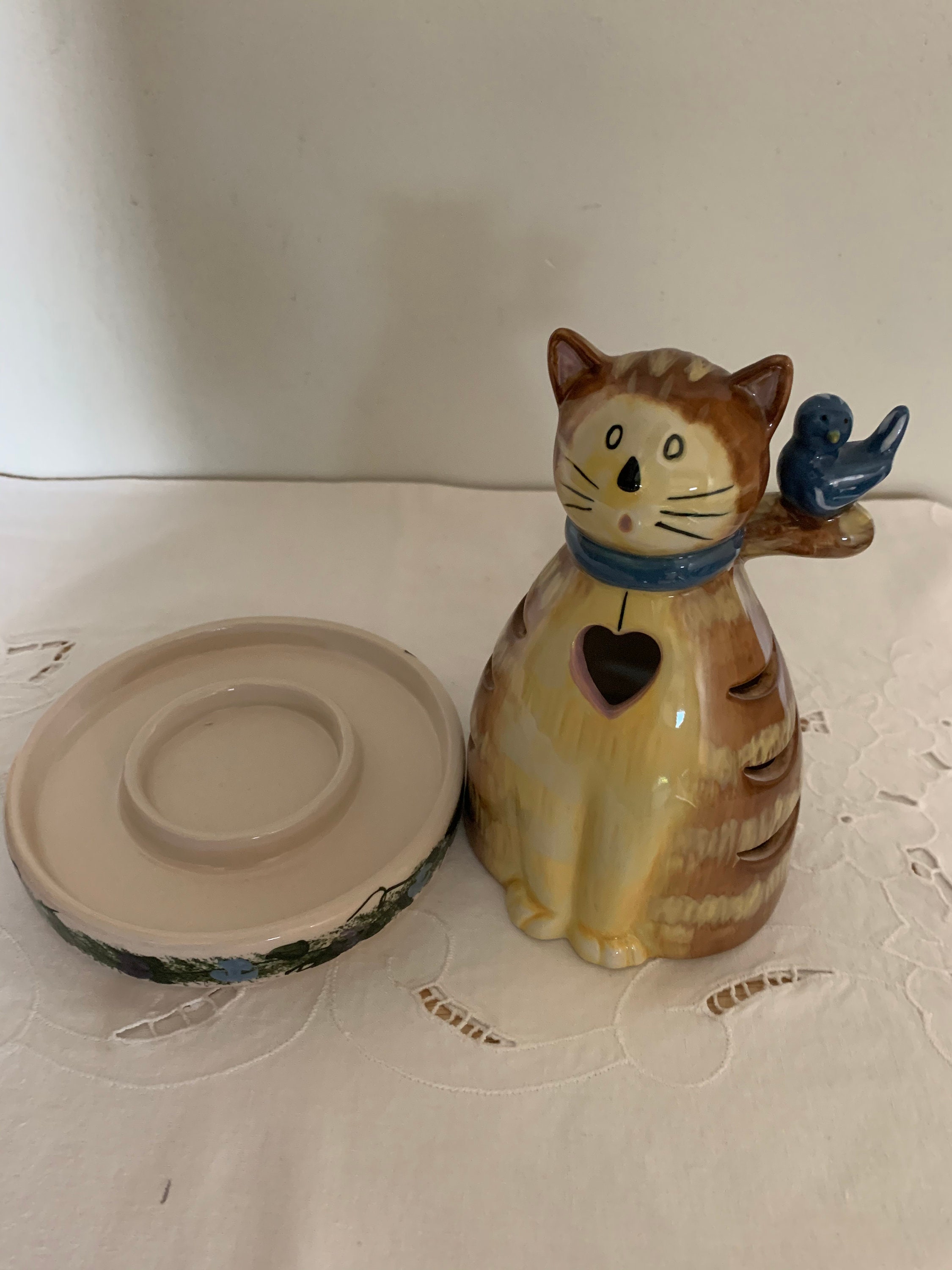 Kathy Hatch Collection Cat & Bird Votive Candle Holder - Etsy