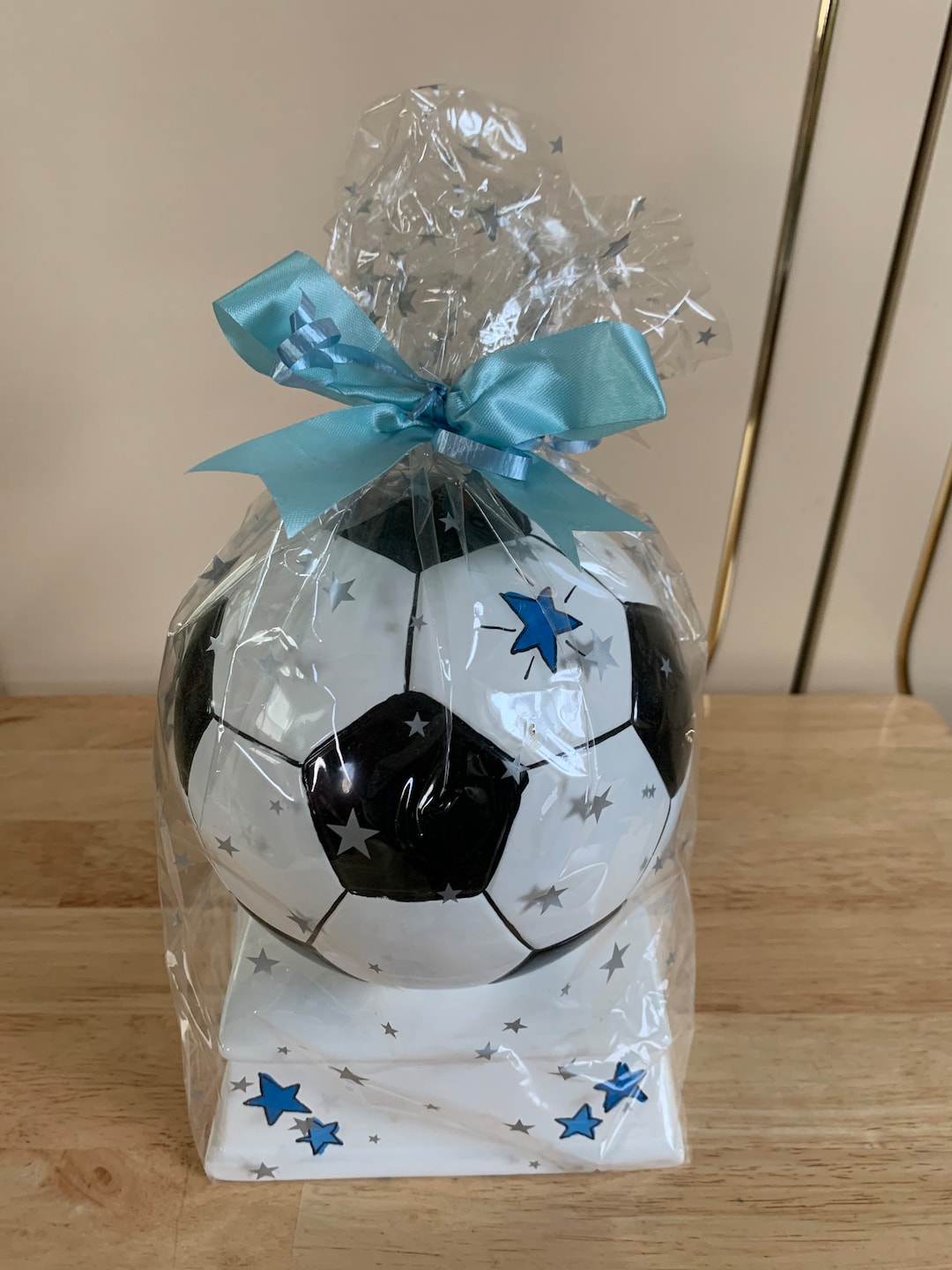 Ceramic Pedestal Soccer Ball Piggy Bank* Coin Bank* 5.5"d - Etsy