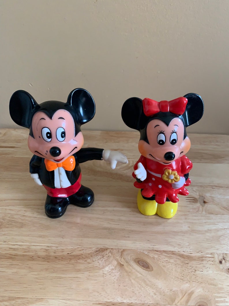 Vintage RESIN Minnie & Mickey Mouse Coin Banks Piggy Banks6 Tall Each ...