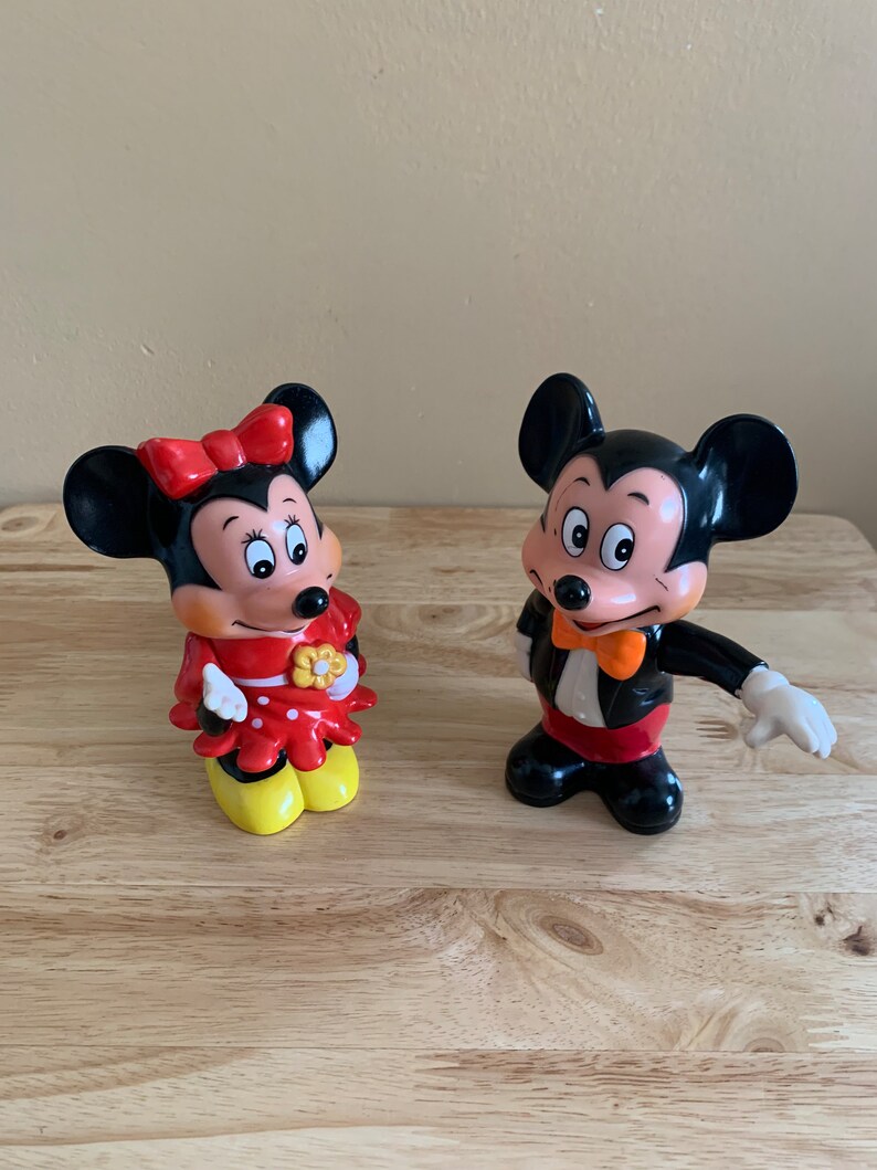 Vintage RESIN Minnie & Mickey Mouse Coin Banks Piggy Banks6 Tall Each ...