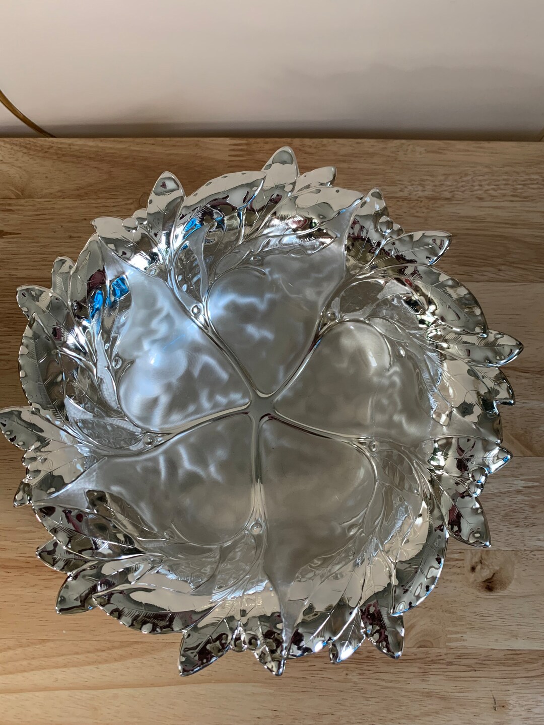 WMF- IKORA* Footed Silver Leaf Decorated Bowl* 3"t X 10" Diameter. 5/72 ...