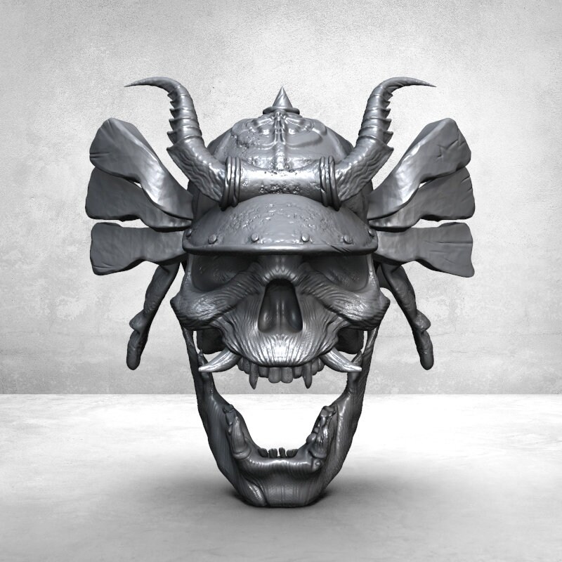 3D STL File Skull Samurai to Print. Digital File Only - Etsy