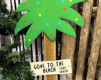 FARMHOUSE Palm Tree Beach Directional Sign Florida Beach Decor, Rustic ...