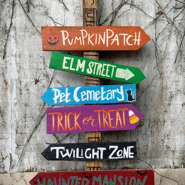 Halloween Directional Signs - Etsy