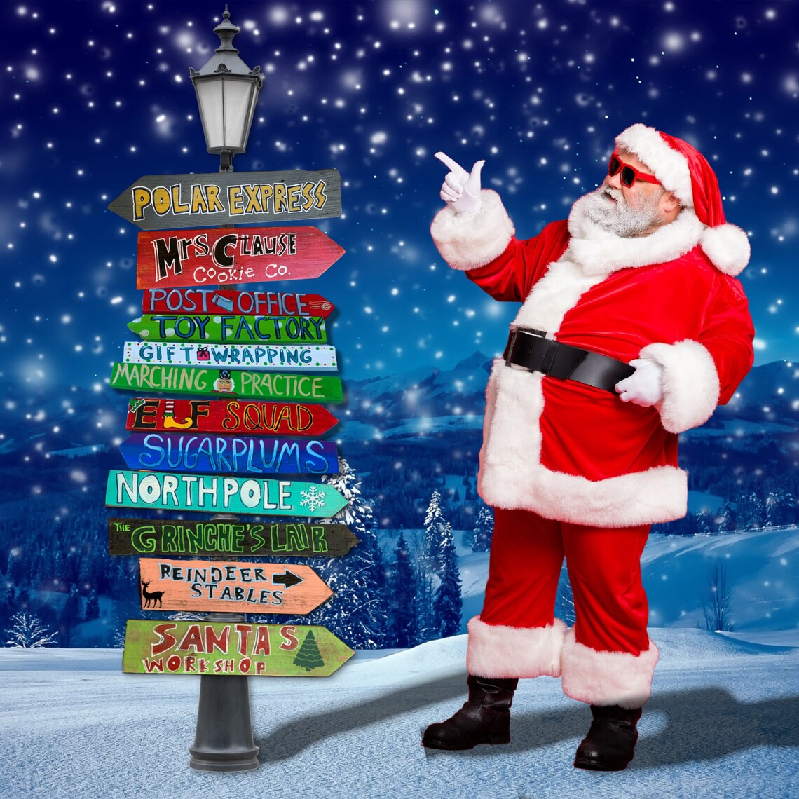 Christmas Porch Sign Directional Signs Outdoor Chirstmas | Etsy