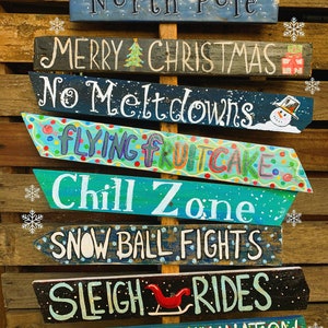 Christmas Porch Sign | Directional Signs | Outdoor Chirstmas ...