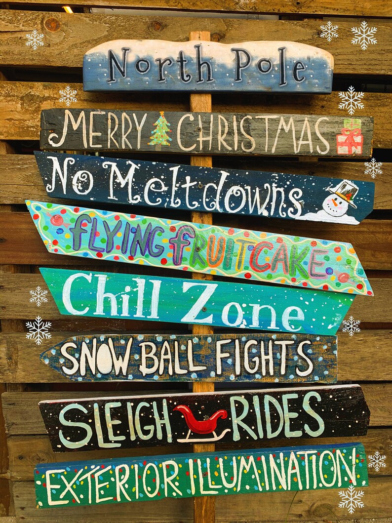 Christmas Porch Sign | Directional Signs | Outdoor Chirstmas ...