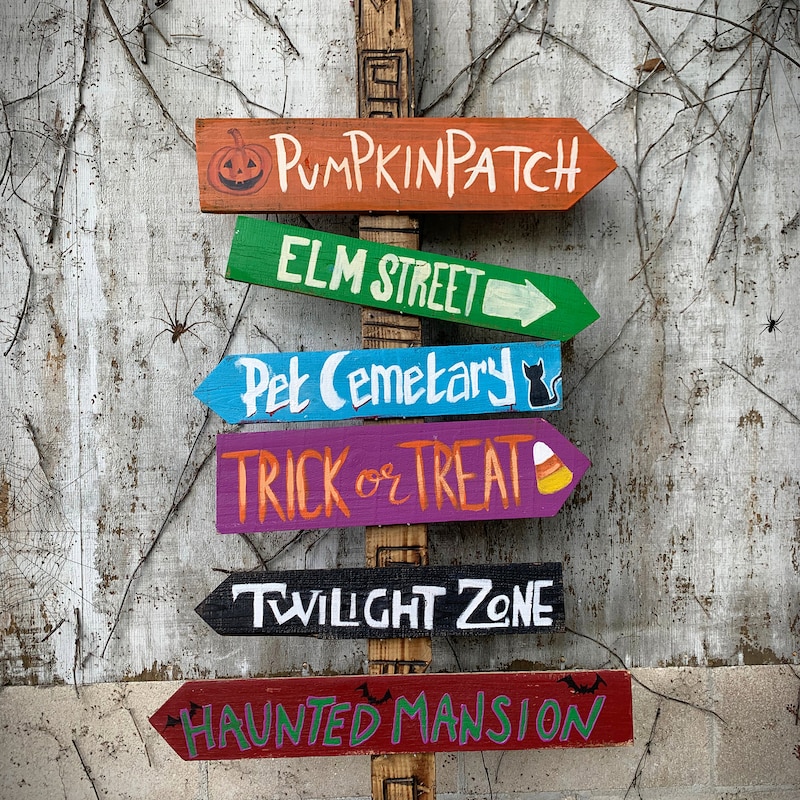 Halloween Directional Signs - Etsy