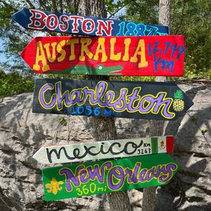 Set of 6 Destination Signs , Location Sign , This Way Arrow , Lakeside ...
