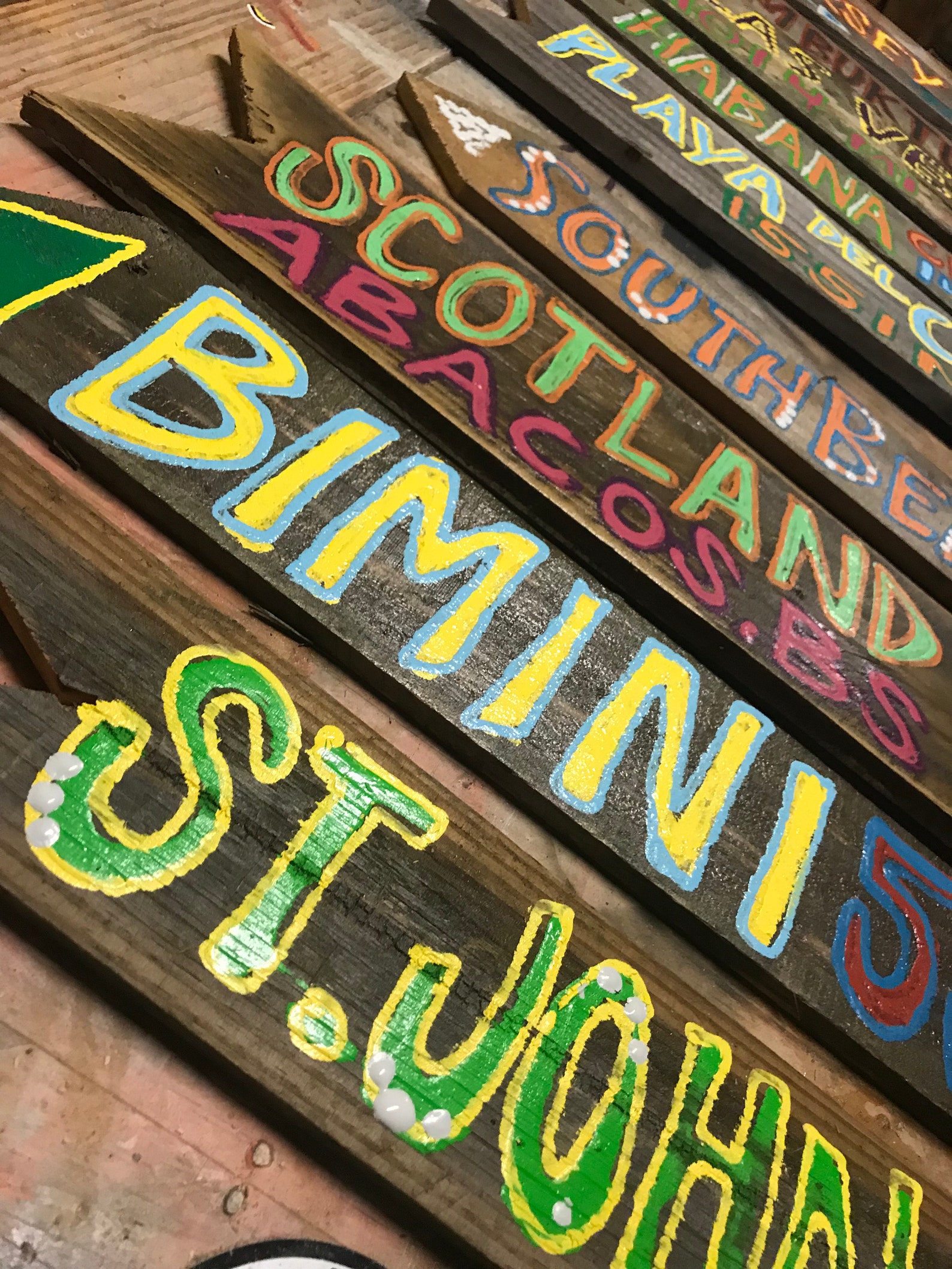 Set of 9 Tiki Decor Directional Signs Unique Gift - Etsy