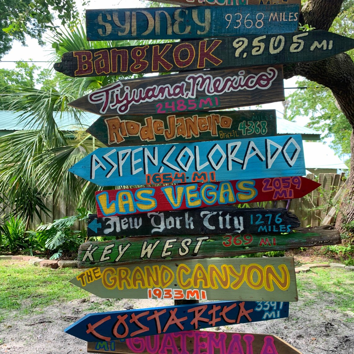 Set of 8 Tiki Decor Directional Signs Holiday Signs | Tiki Decor ...
