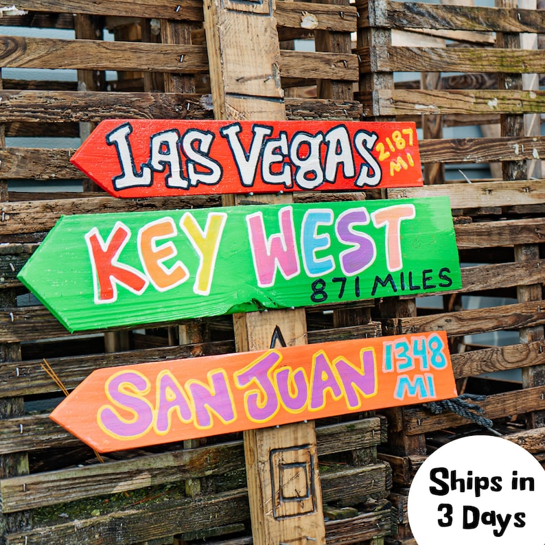 Tiki Signs for Bar Wood Arrow Gift Decor Wood Custom Sign, Directional ...
