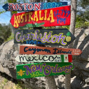 Set of 6 Destination Signs , Location Sign , This Way Arrow , Lakeside ...