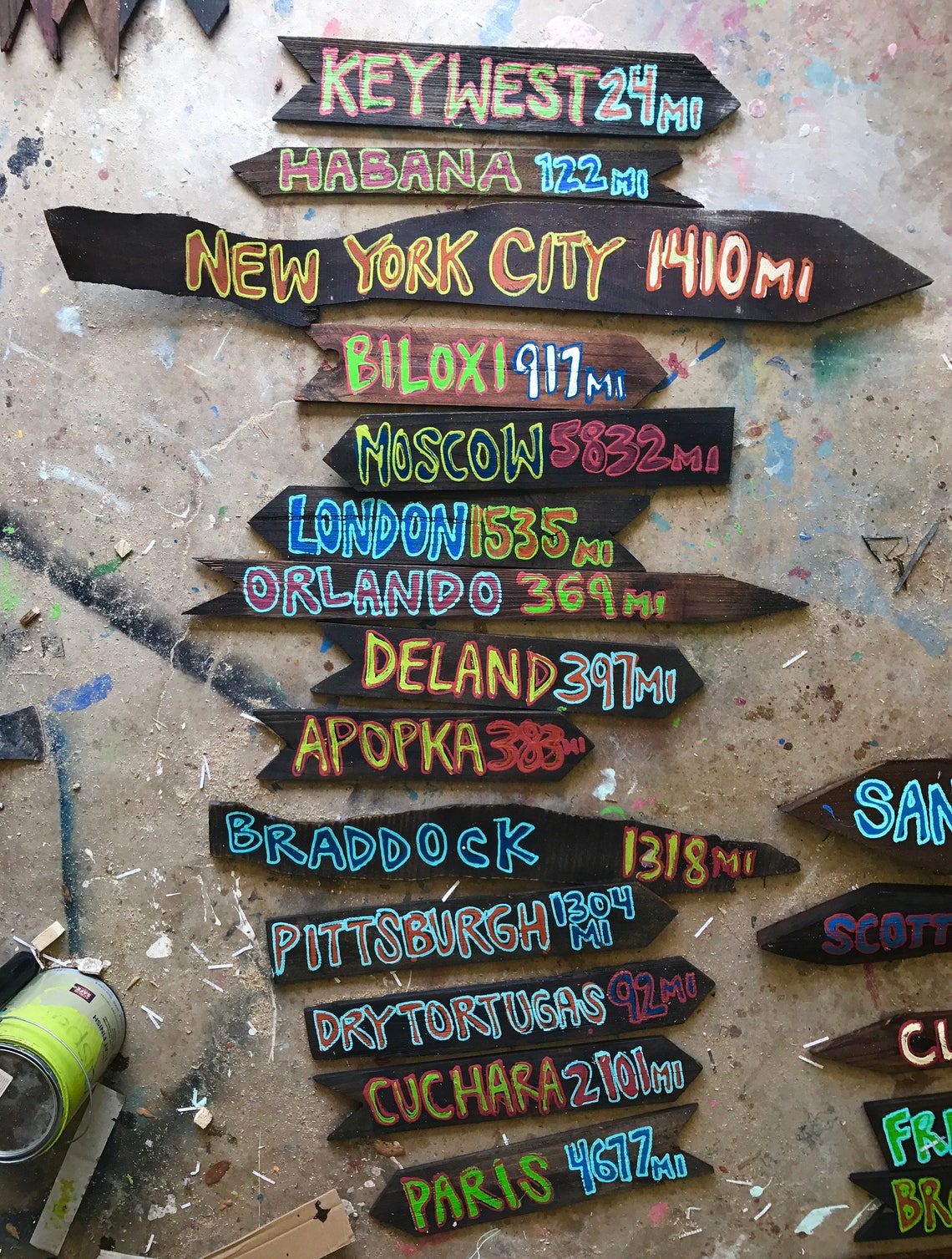 Set of 9 Tiki Decor Directional Signs Unique Gift - Etsy
