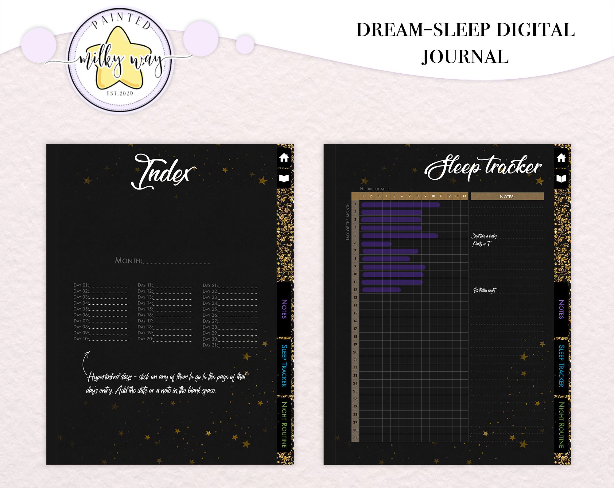 Digital Sleep Dream Journal: Goodnotes Hyperlinked Dream - Etsy