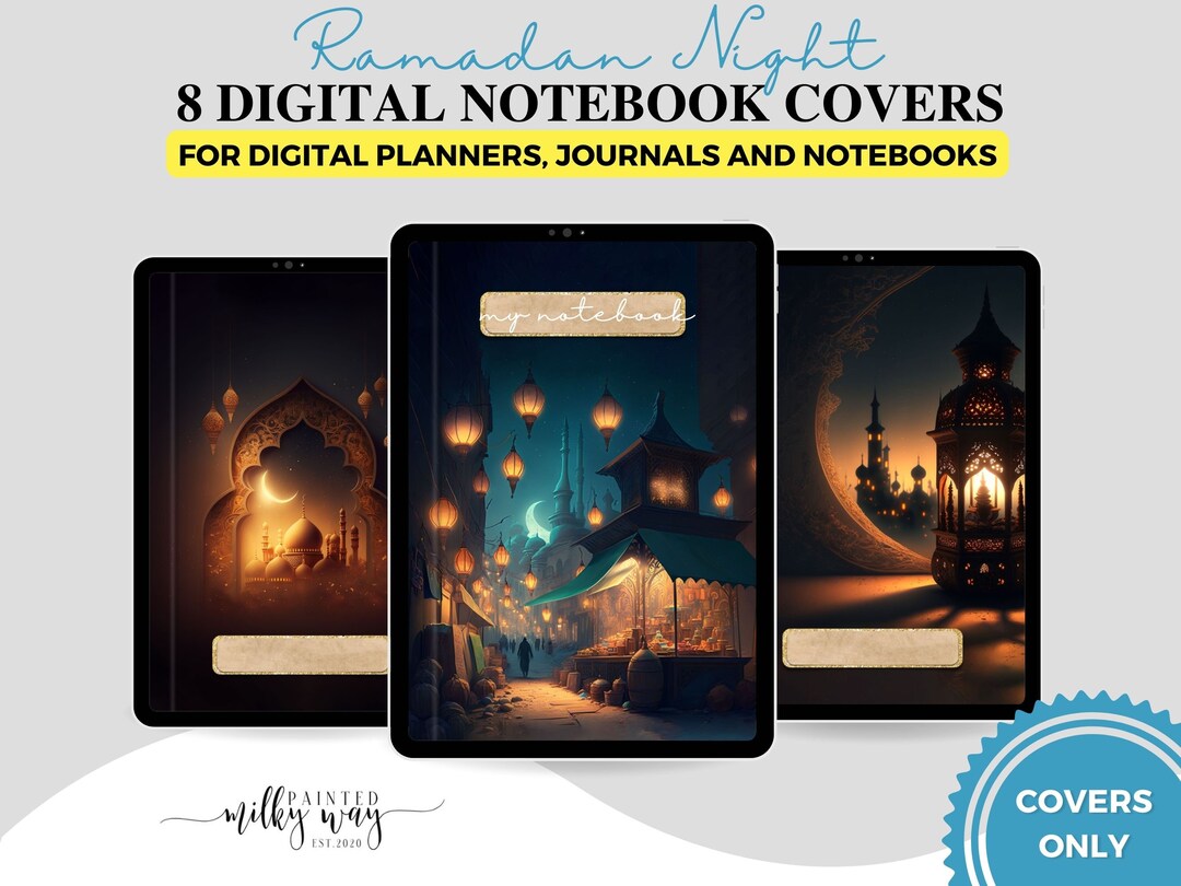 8 Digital Notebook Covers Ramadan Night - Goodnotes Covers, Journal ...