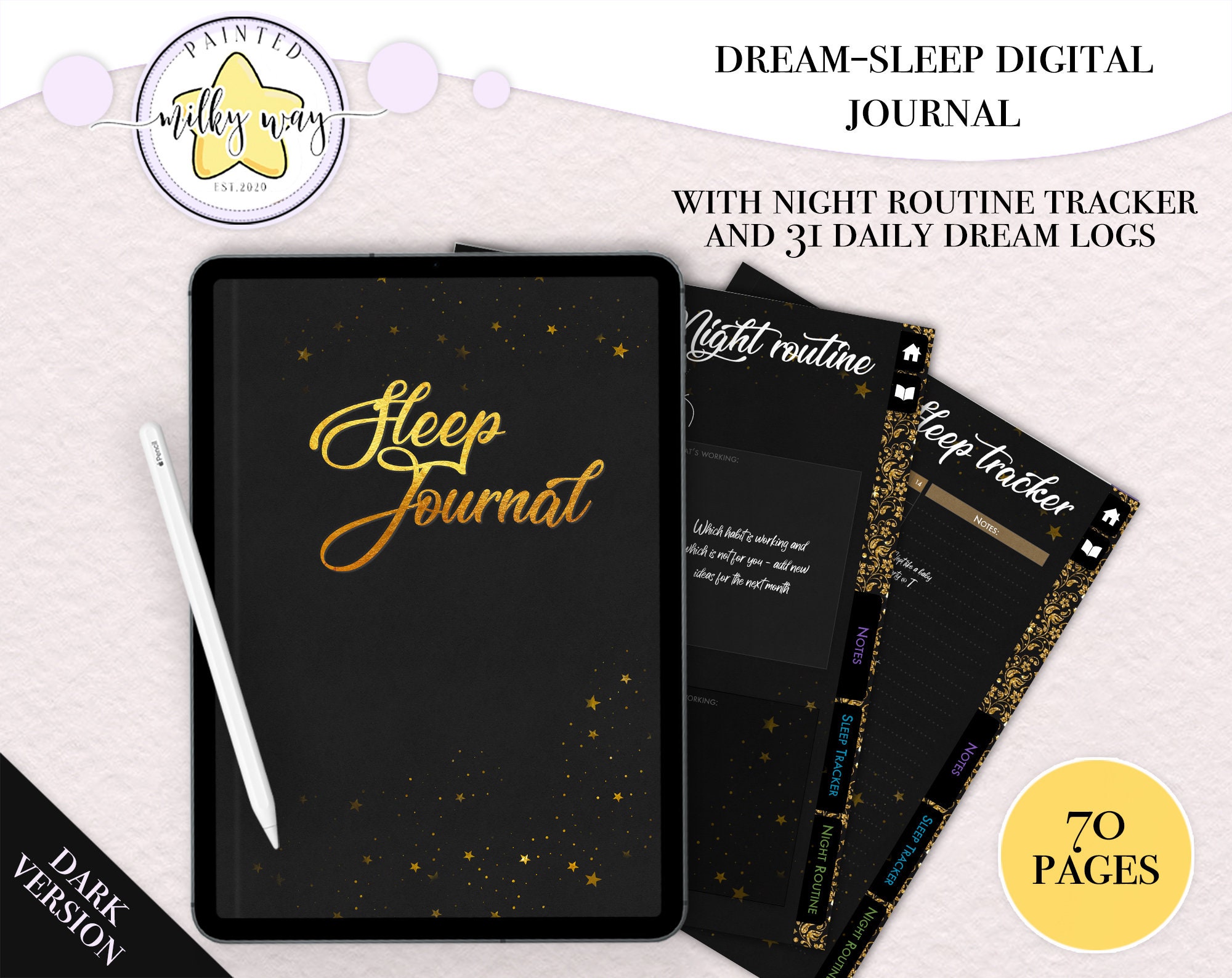 Digital Sleep - Dream Journal: Goodnotes, Hyperlinked, Dream Diary ...