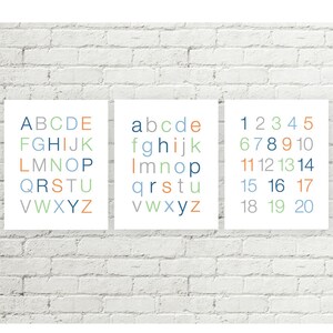 Alphabet Printable Art Kids ABC Poster Numbers Sign | Etsy