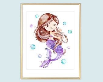Purple Aqua Wall Art - Etsy