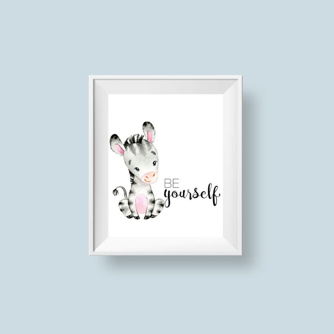 Zebra Print Be Yourself Printable Wall Art Safari Jungle - Etsy Canada