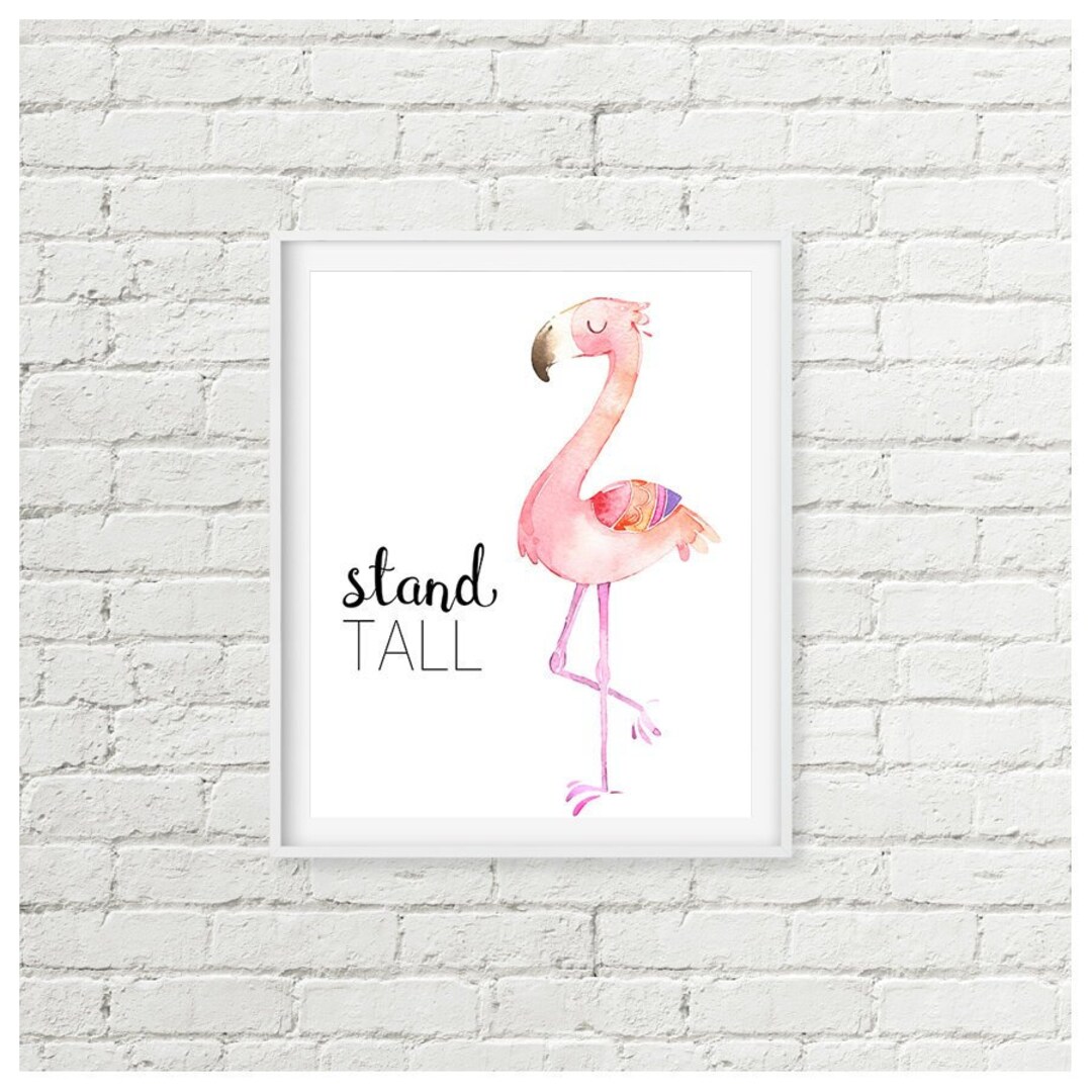 Pink Flamingo Print Flamingo Stand Tall Printable Wall Art - Etsy