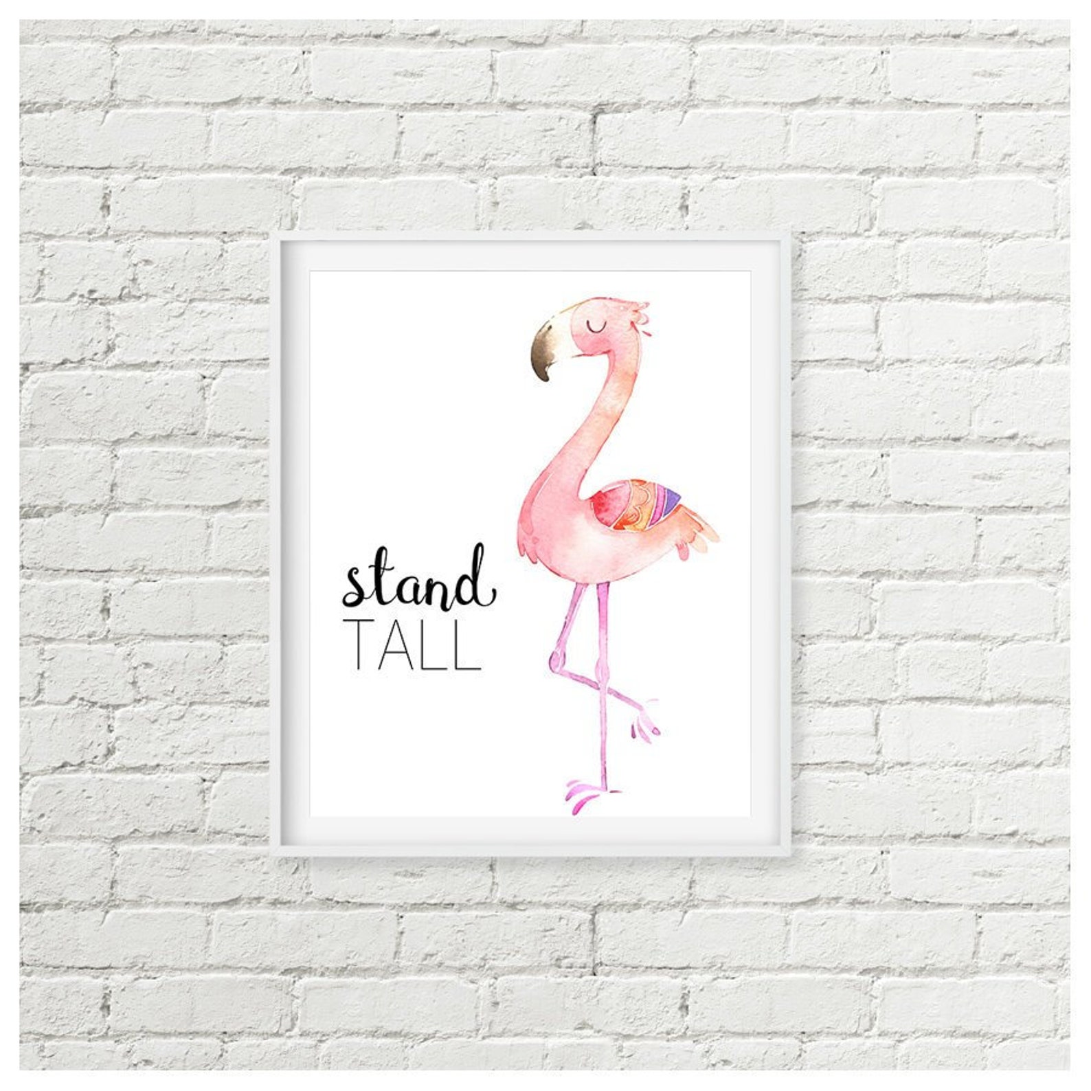 Pink Flamingo Print Flamingo Stand Tall Printable Wall Art | Etsy